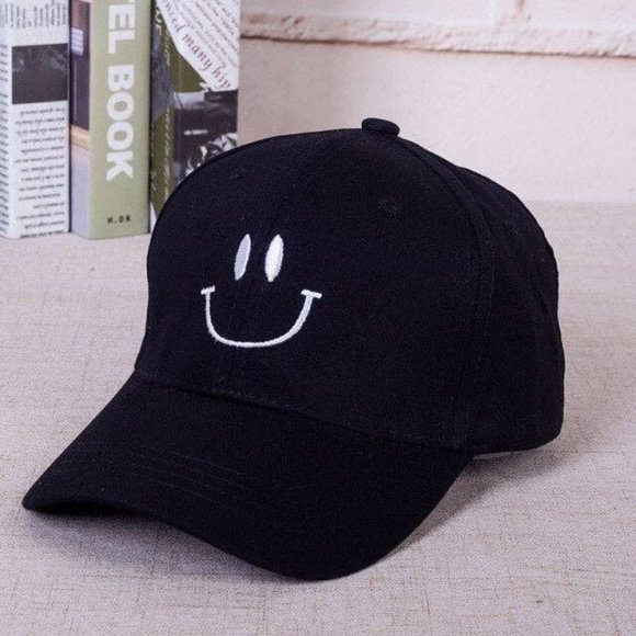 Accessories | New Never Worn Embroidered Smiley Face Baseball Capblack ...